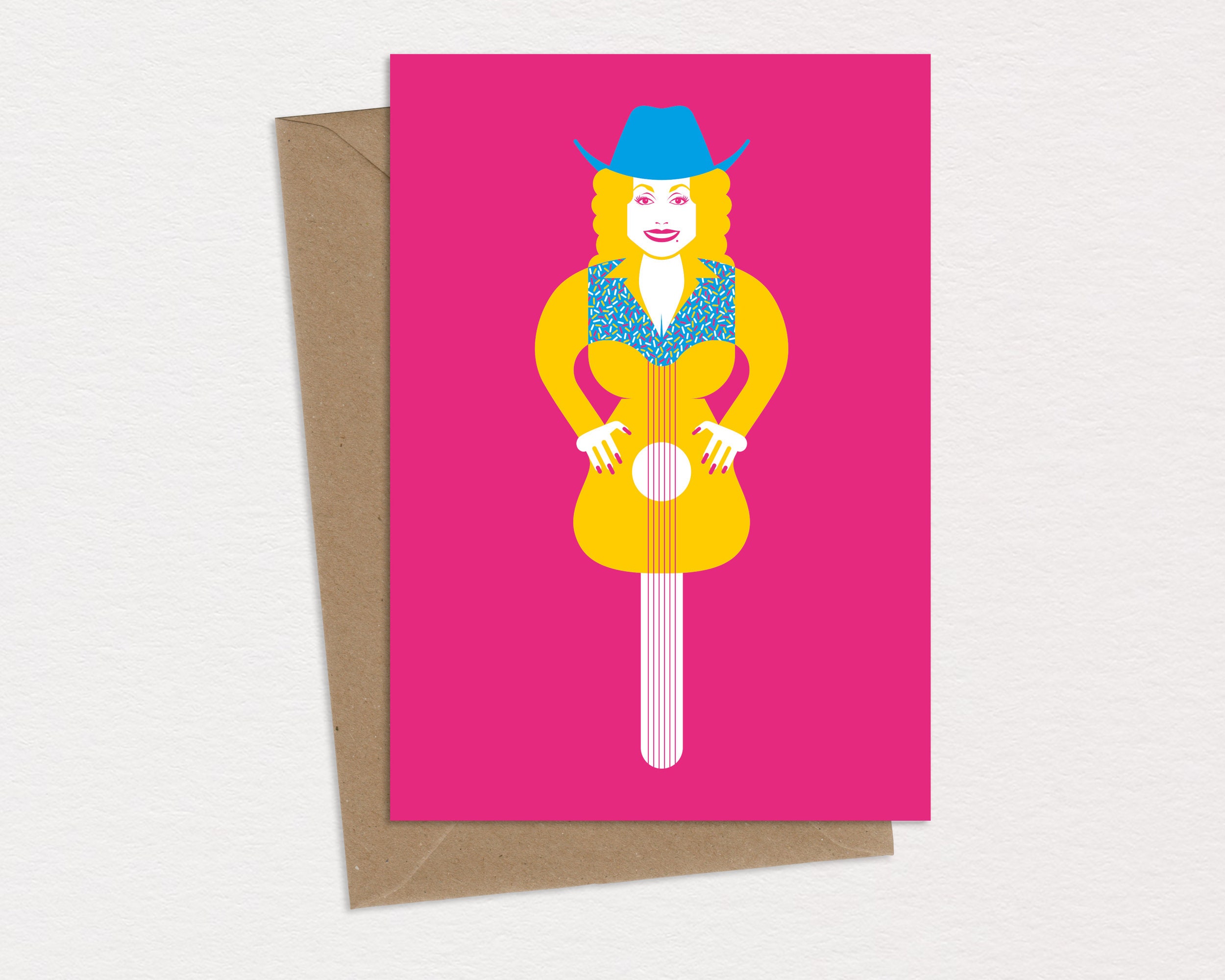 Lolly Parton AKA Dolly Parton Birthday Card Greeting Card Caricature ...