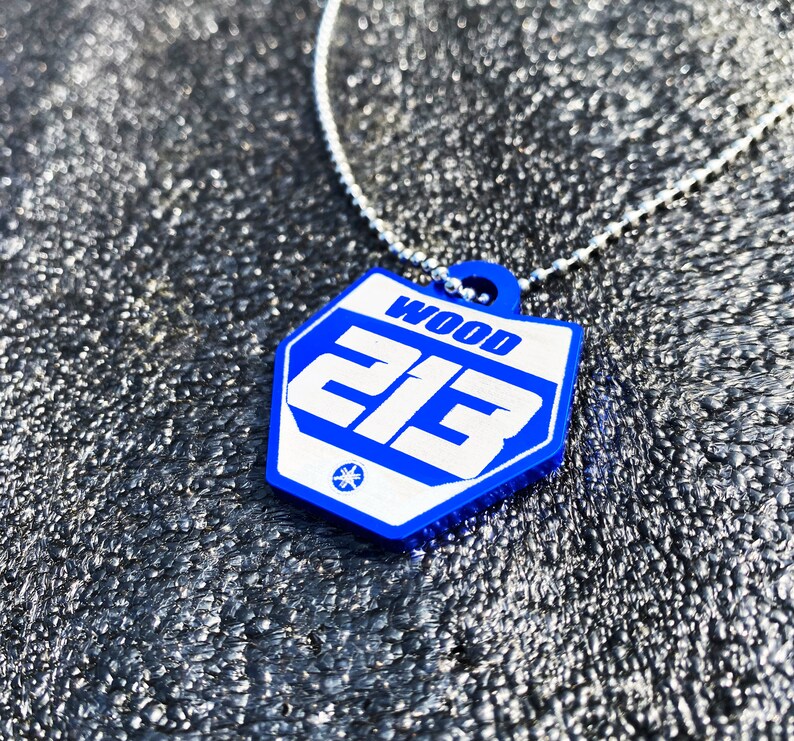 Custom Dirt Bike Number Plate Necklace: Personalized Motocross ATV ...