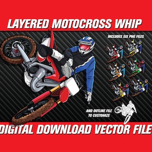 Motocross Digital Vector Download Motorcycle Racing Custom Graphic Art ...
