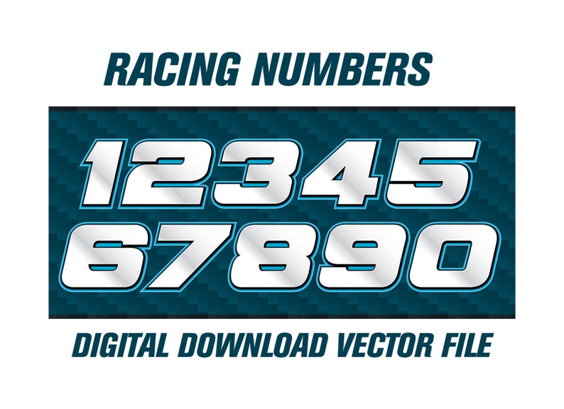 Racing Numbers Font: SVG, PNG, PDF Vector (digital Download) - Etsy