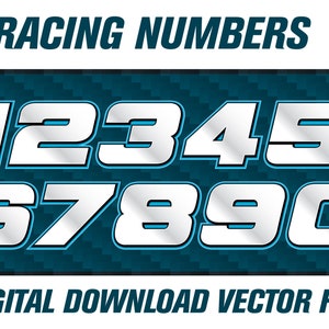 Racing Numbers Font: Motocross Car Design (digital Download) - Etsy