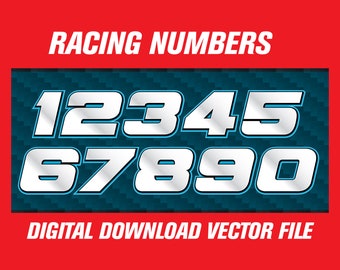Digital Download Numbers Motorcycle Racing Motocross Car Font 0-9 SVG ...