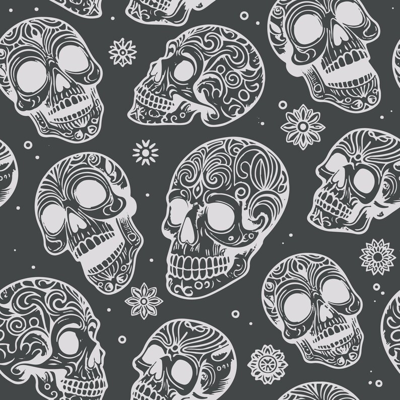 Skull SVG Download File Repeating Pattern Vector Digital Art Print ...