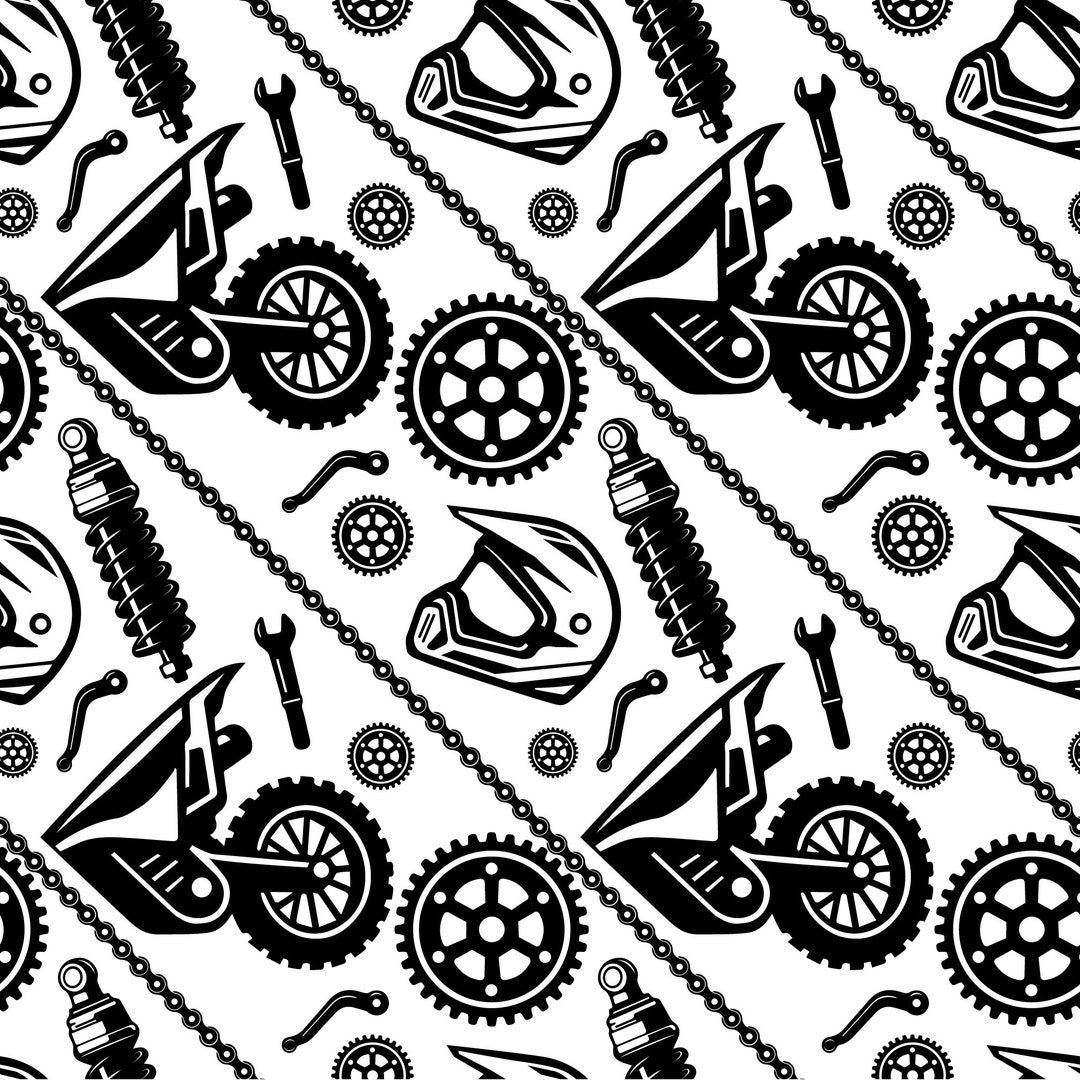 Motocross Racing Digital Repeating SVG Vector Pattern Motorcycles ...