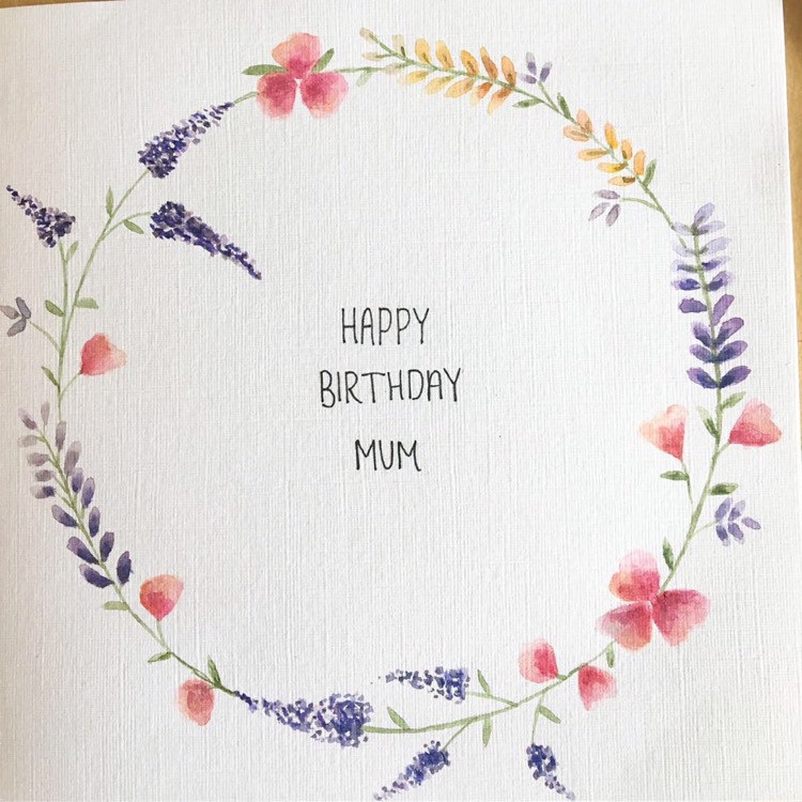 Personalised Hand Painted Floral Card - Etsy UK