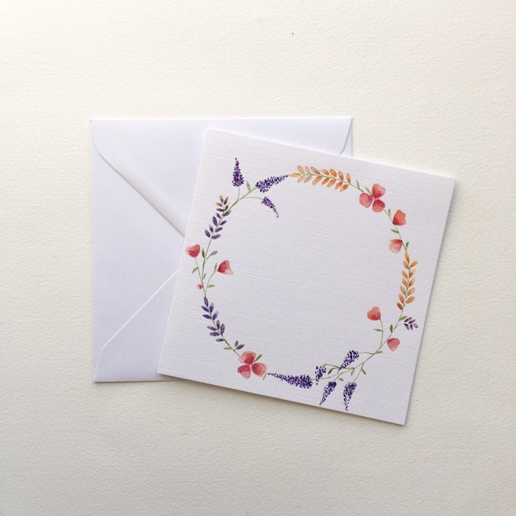 Personalised Hand Painted Floral Card - Etsy UK