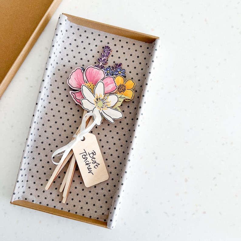 Bouquet of Wooden Flowers Teacher Gift, Teacher Keepsake, Nursery Thank ...