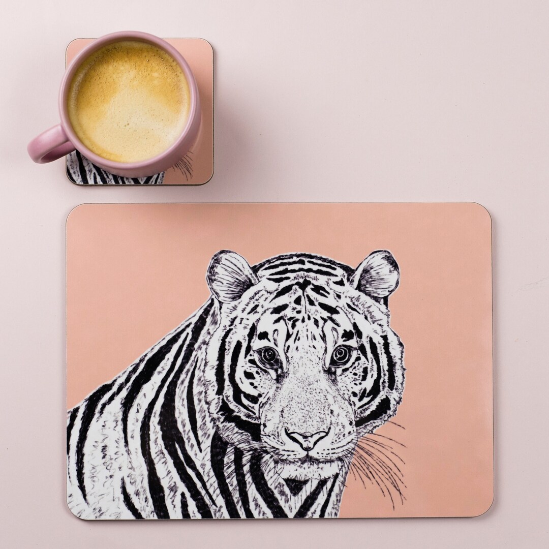 Colourful Tiger Placemat - Hand Drawn Animal Placemats - Etsy