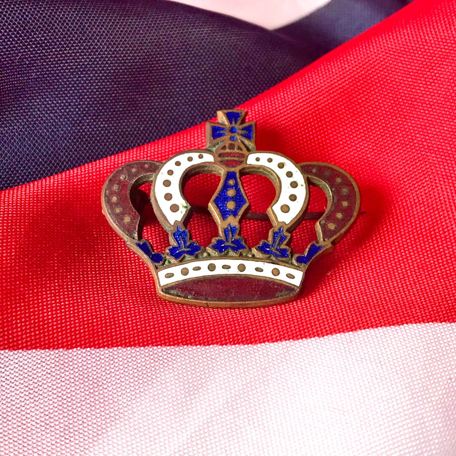Vintage 1930s Enamel Royal Crown Pin Brooch, Lapel Badge. Choice of 2 ...
