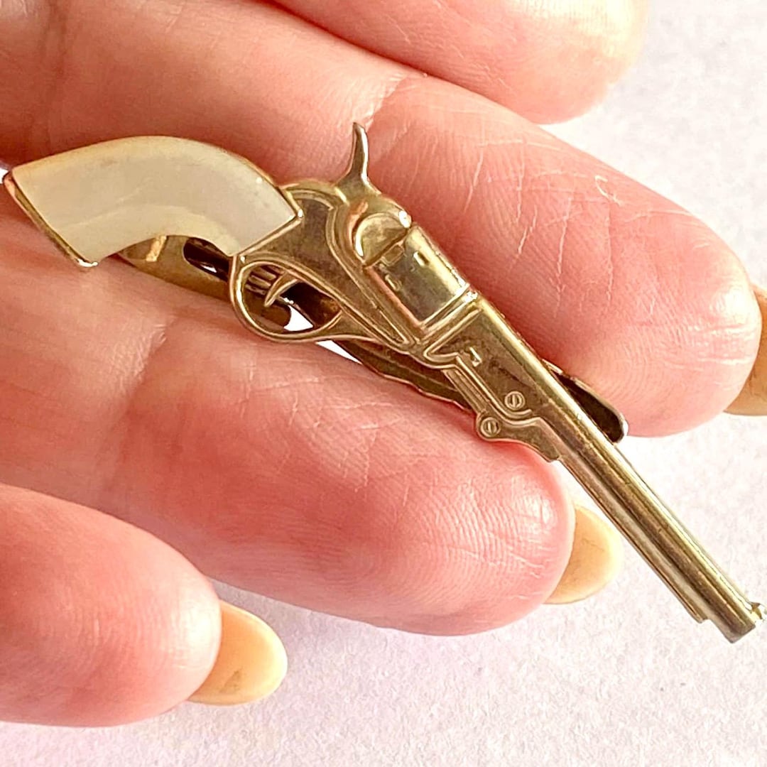 Stratton Pistol or Revolver Nippy-clip, Novelty Shape Tie Bar Clip ...