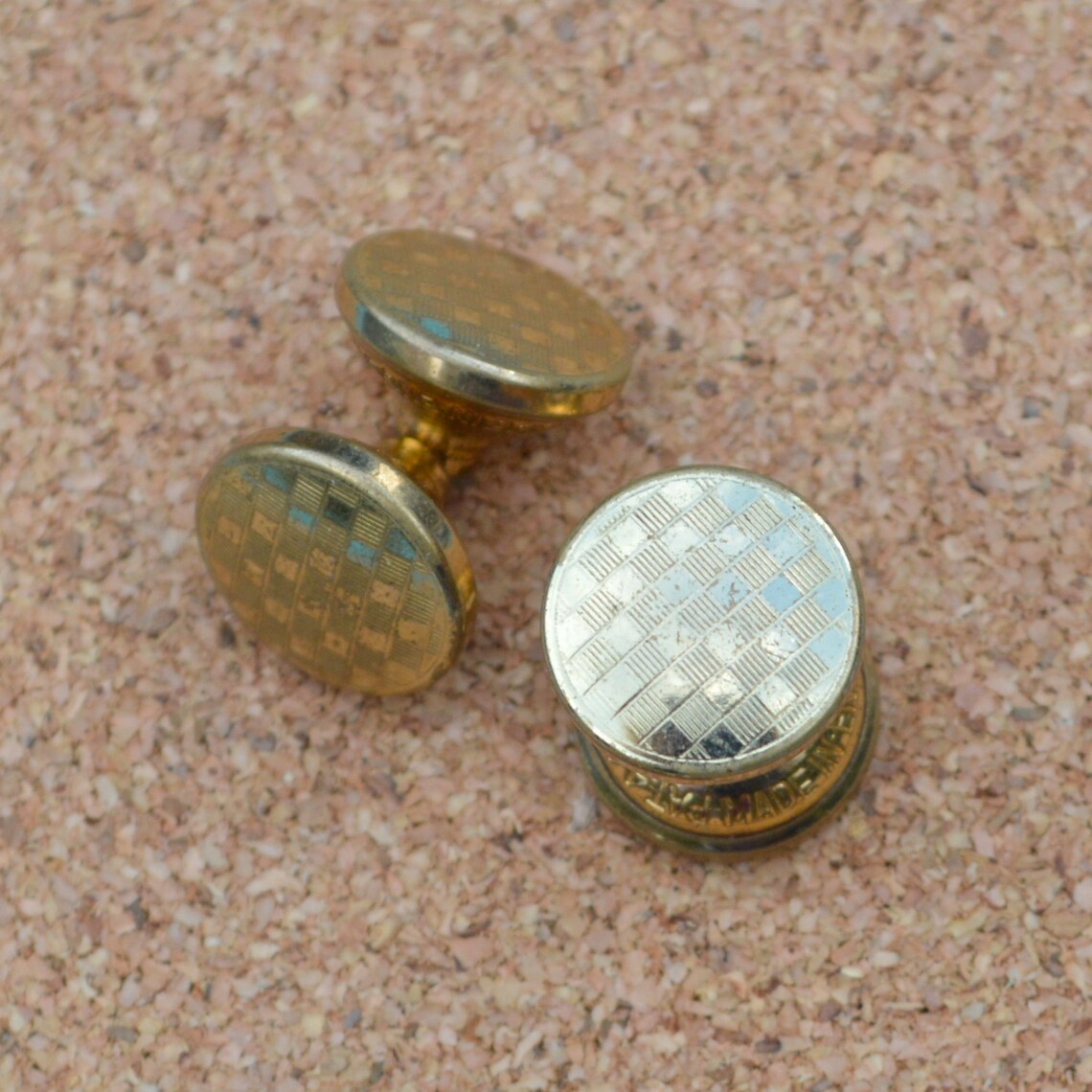 1930s Art Deco Cufflinks - Gold - Imitation Pat. 449790 Made in England ...