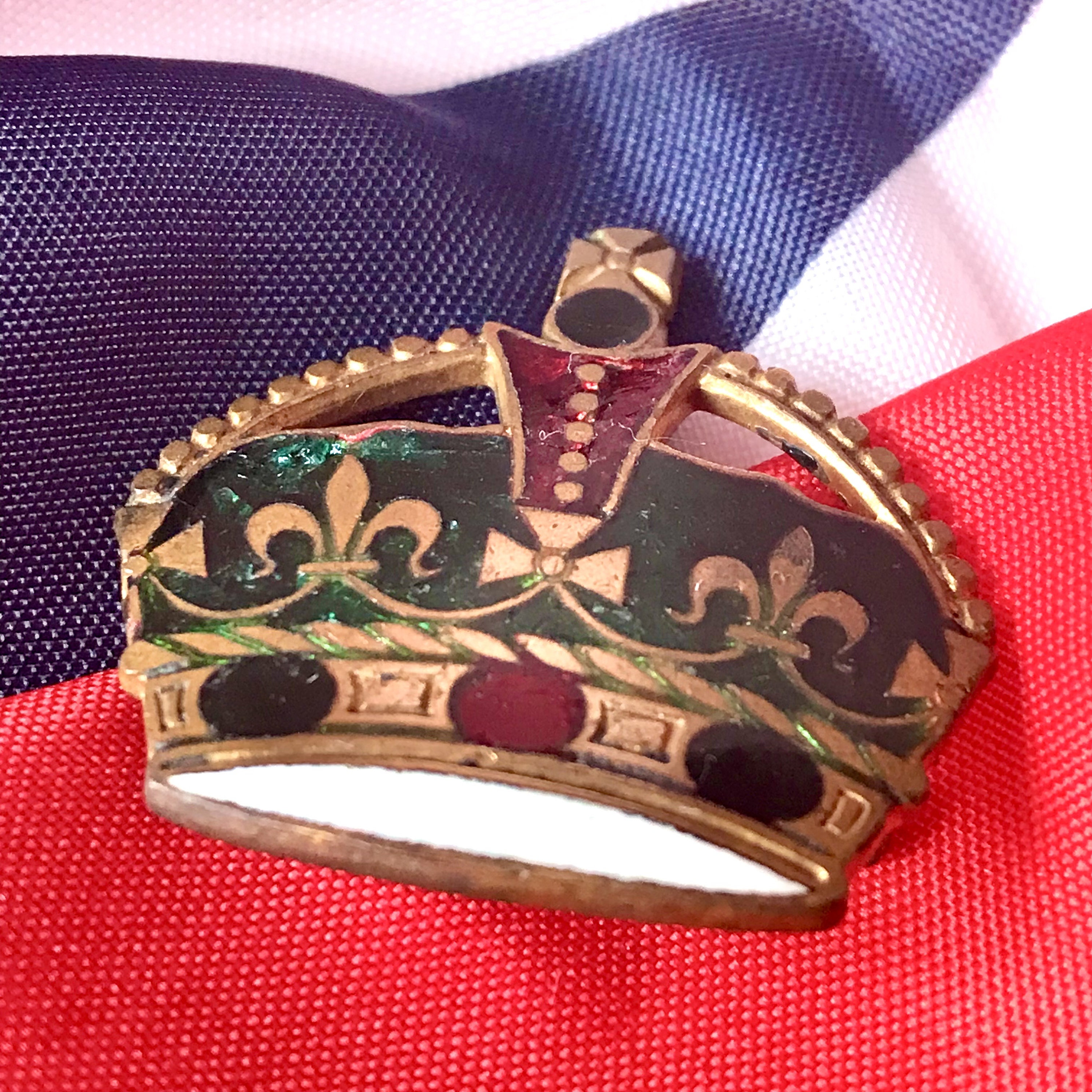 Vintage 1930s Enamel Royal Crown Pin Brooch, Lapel Badge. Choice of 2 ...