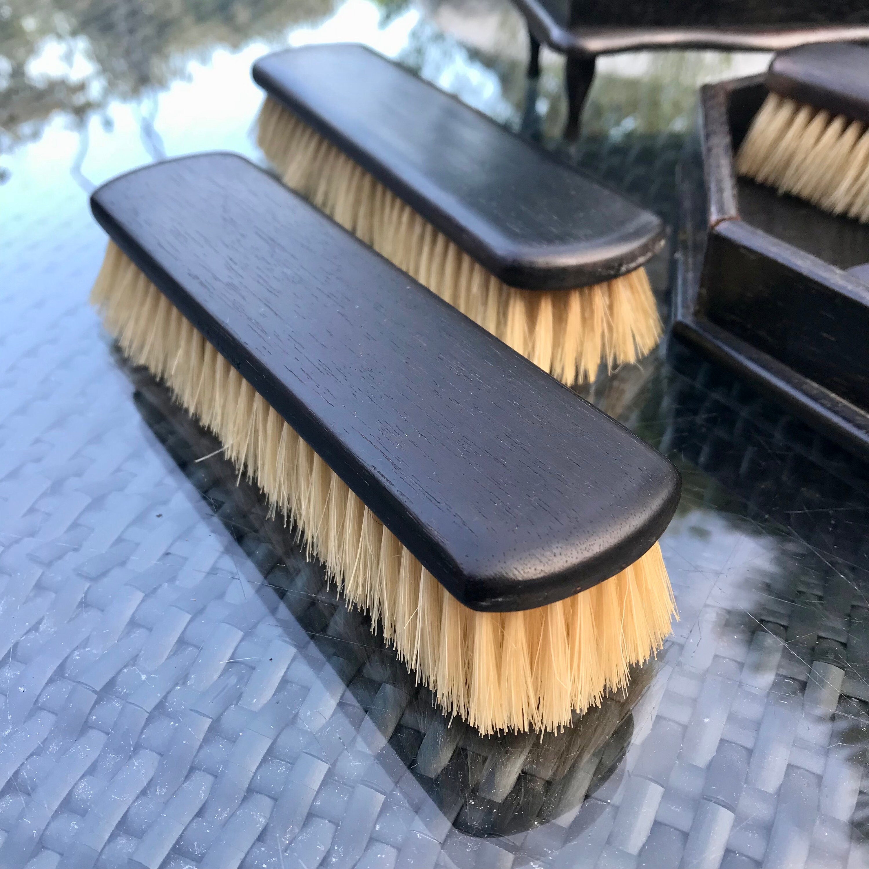 Gentleman's Wooden Clothes Brush Real Ebony Wood With Natural Bristles ...
