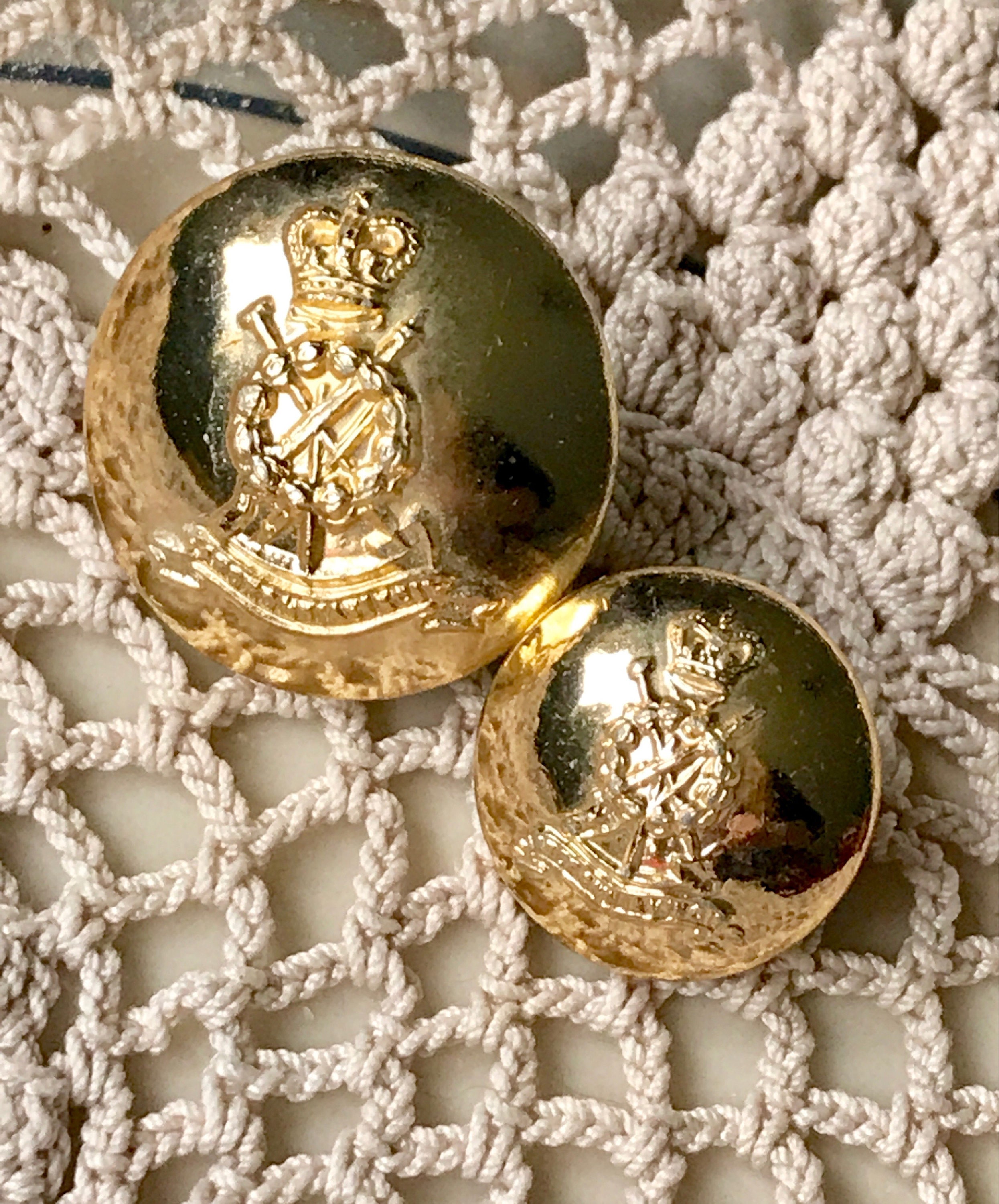 British Military Uniform Button - Stay Bright Finish Loop Back - Royal ...