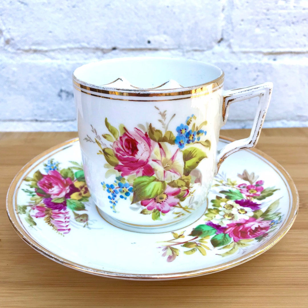 Antique Moustache Cup and Saucer. Bishop & Stonier Hand - Etsy