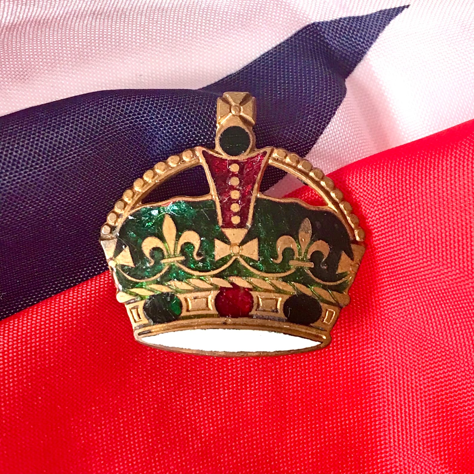 Vintage 1930s Enamel Royal Crown Pin Brooch, Lapel Badge. Choice of 2 ...