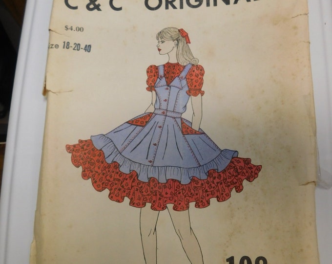 Authentic 108 Rare Vintage Square Dance Dress Pattern Size 18 20 40 ...
