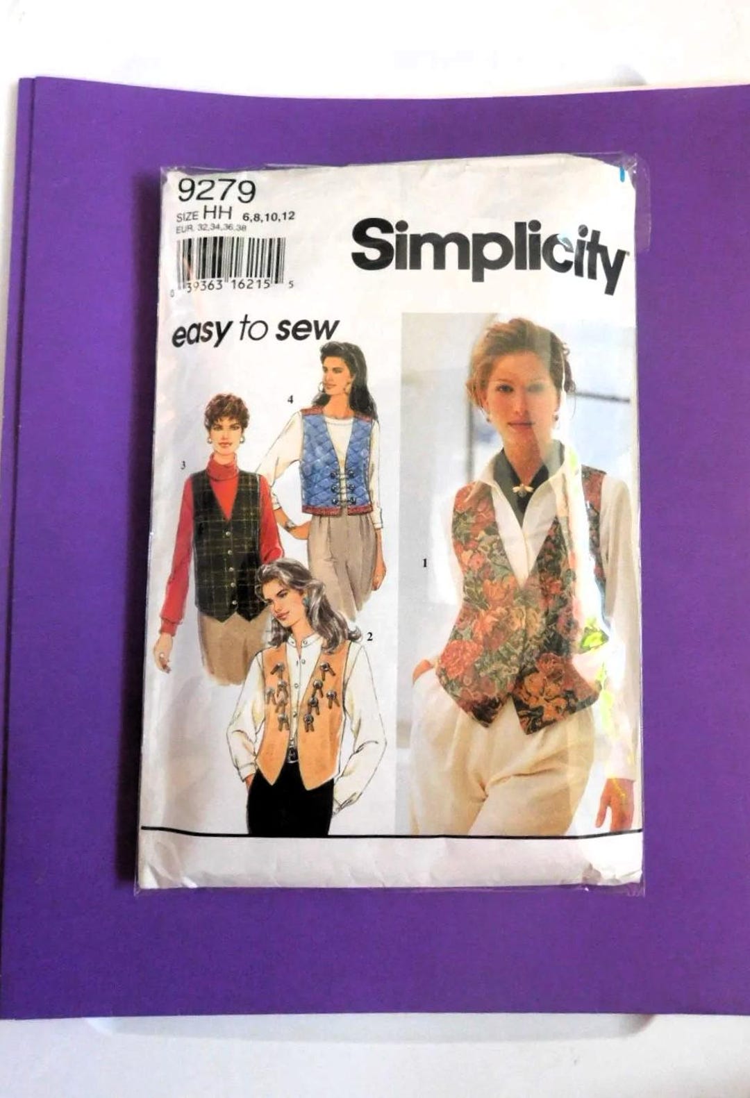 S9279 Sewing Pattern Size 6 Thru 12 Misses Vest Variations Cut ...