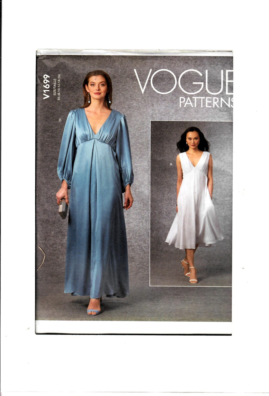 V1699 Sewing Pattern Misses Special Occasion V Neck Dress Size BS 8-16 ...