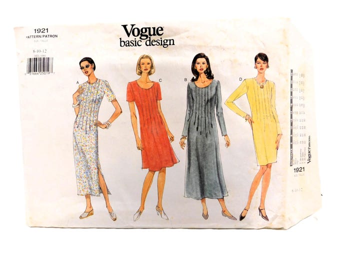 Vogue 9188 Sewing Pattern A Line Dress Size 6 8 10 12 Dress Worn Over ...