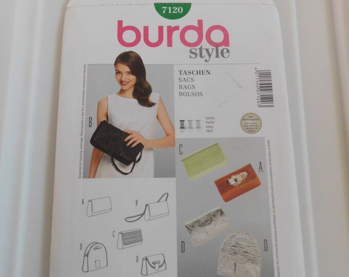 Burda 7120 Purse Evening Bag Clutch Pattern Destash - Etsy