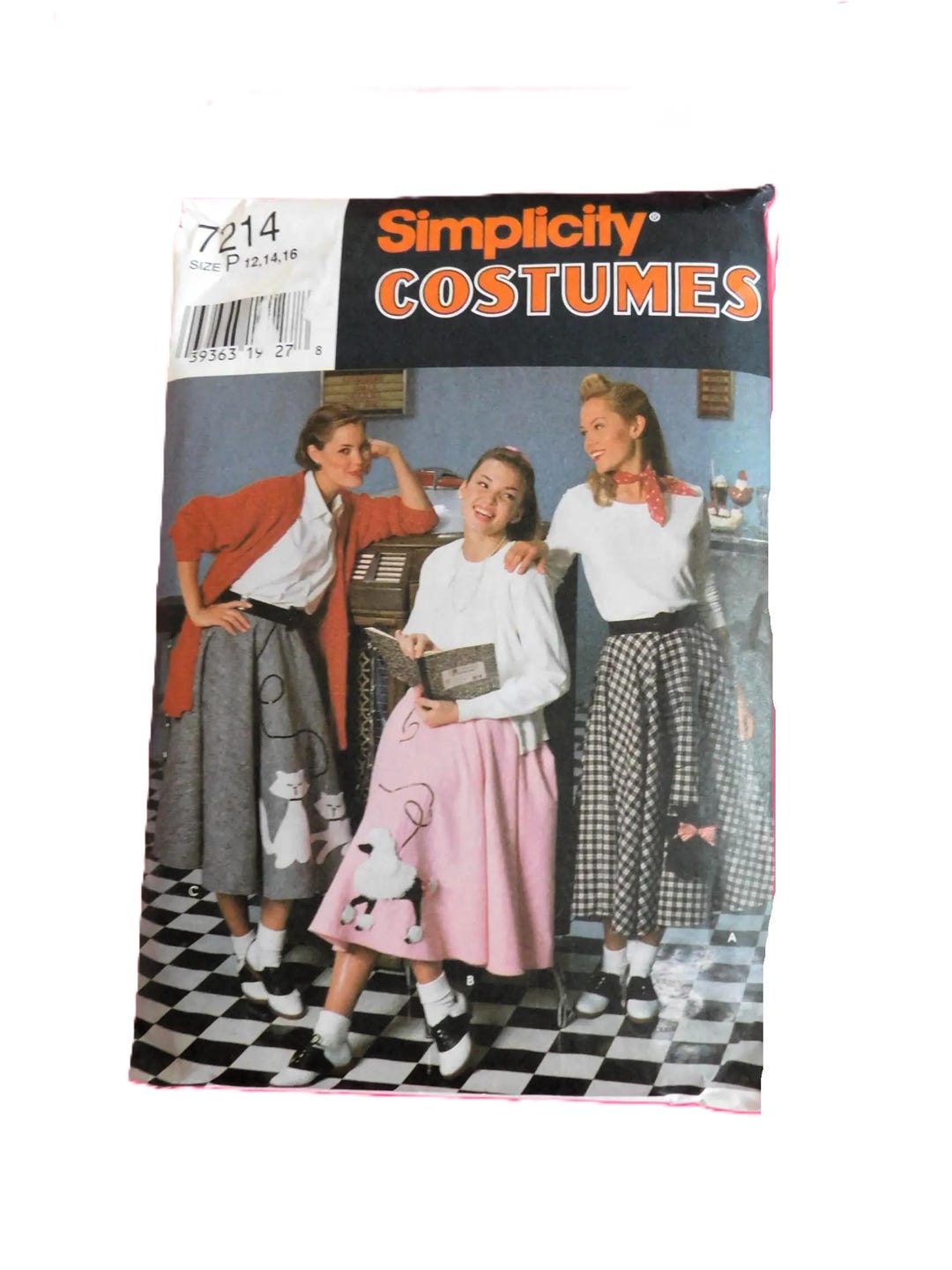 S7214 Sewing Pattern Poodle Skirt Size P 12 14 16 Pattern Destash Cut ...