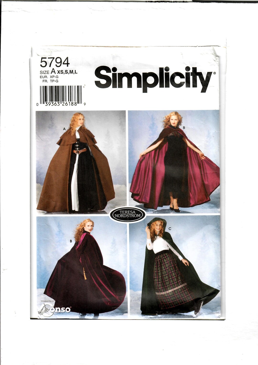 Simplicity 5794 Sewing Pattern Uncut, Ff, Misses' CAPE Costumes ...