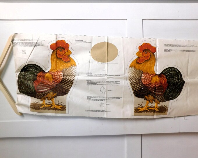 Sewing Pattern Panel Screen Print Farmlife Collection ROOSTER Cut & Sew ...