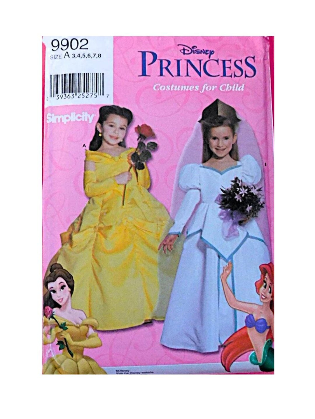 Simplicity 9902 Sewing Pattern Princess Girls Sizes 3-8 Dress Veil ...