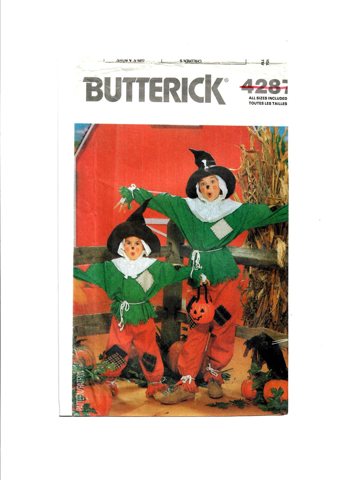 B4287 Scarecrow Sewing Pattern Child Kids Size 4-14 Dress up Uncut FF ...