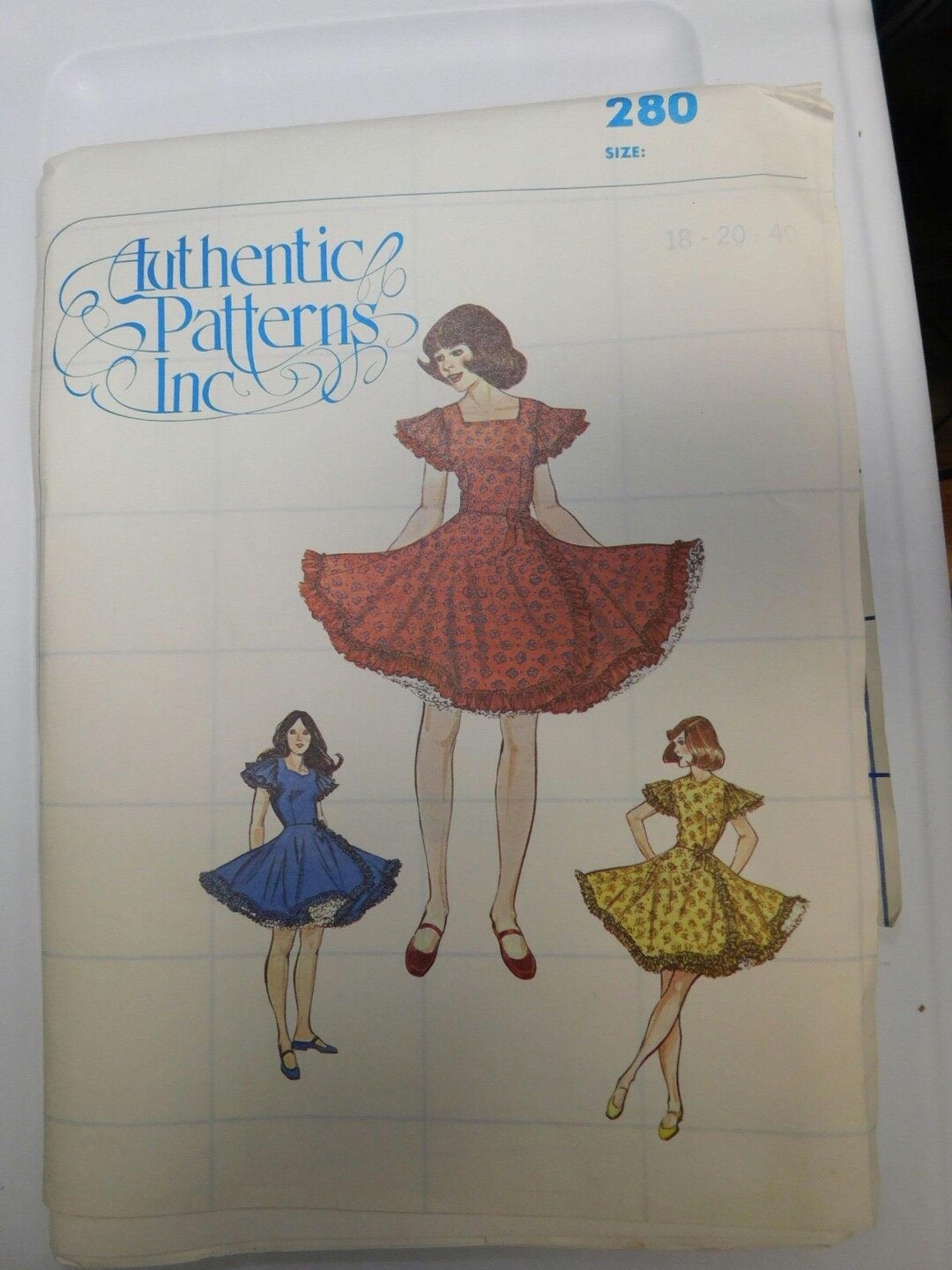 Authentic 280 Rare Vintage Square Dance Dress Pattern Size 18 20 40 ...