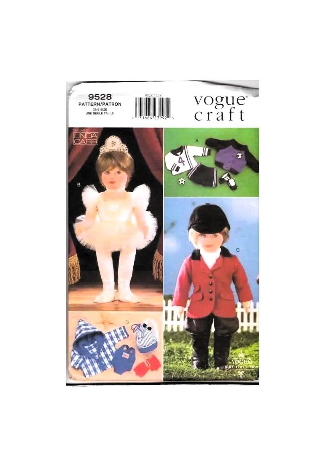DOLL CLOTHES Sewing Pattern, 18" Doll, Uncut Vogue 9528 - Etsy