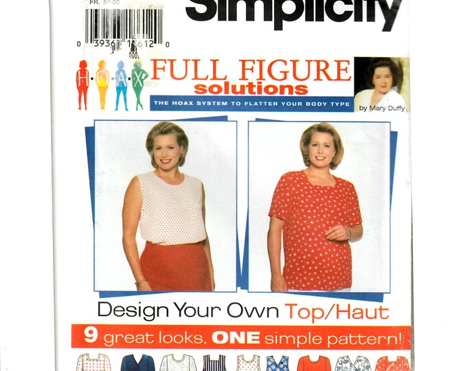 Simplicity 7034 Sewing Pattern Misses Tops Sizes 26-32w Plus UNCUT ...