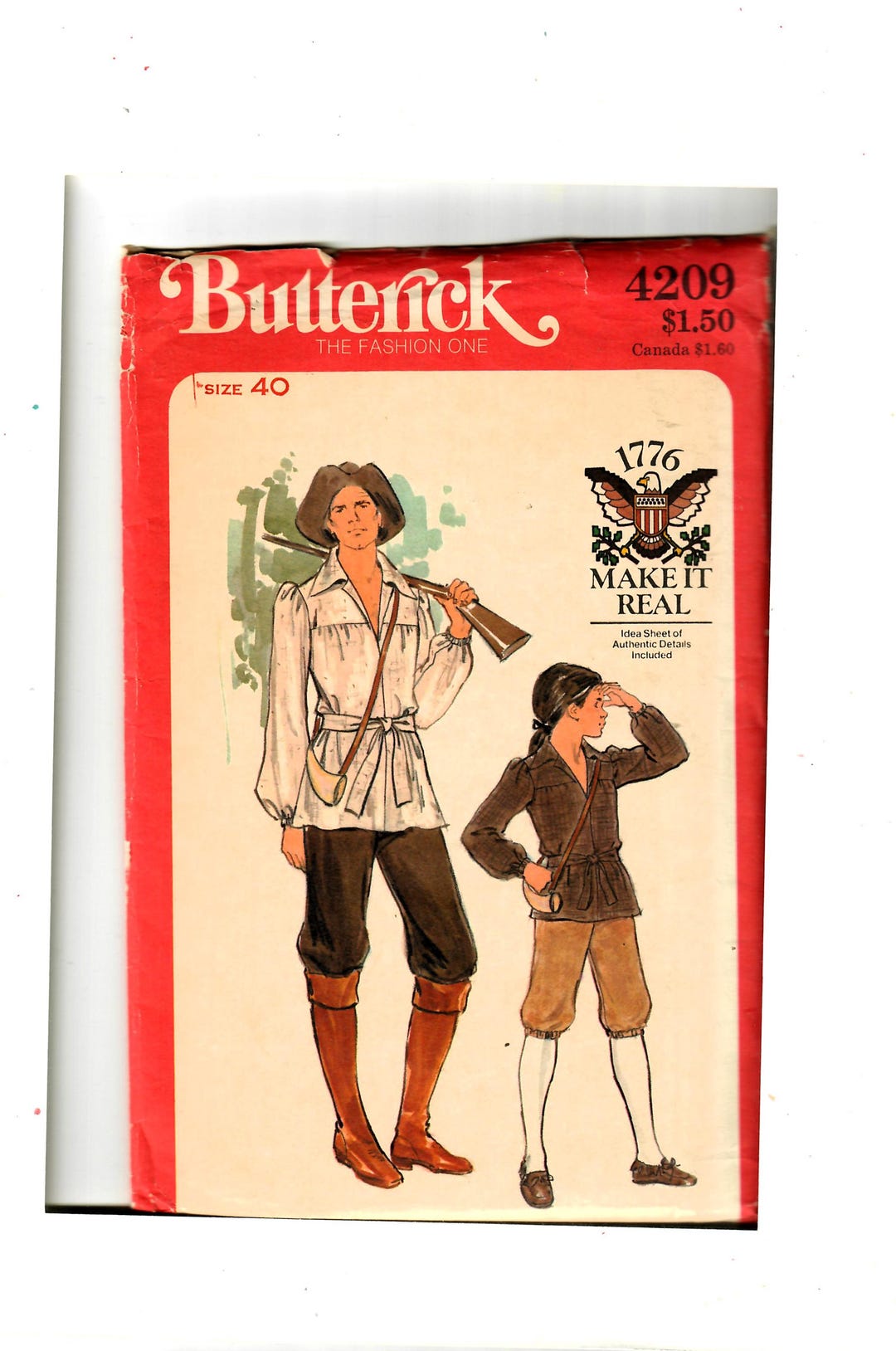 Butterick 4209 Men's Renaissance Costume Colonial Frontiersman Cosplay ...