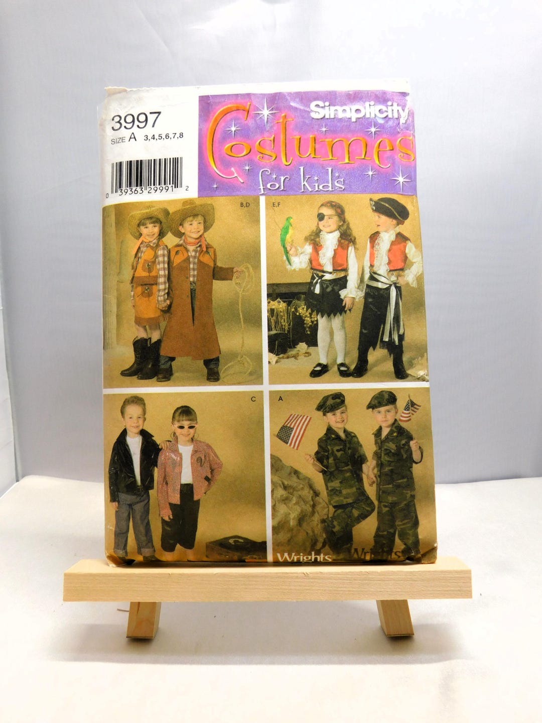 Kids Costume Sewing Pattern: Pirate, Cowboy, Rock Star, Military (size ...