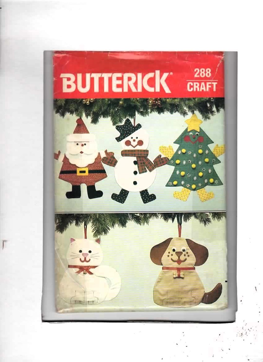 Butterick 288 Sewing Pattern Christmas STOCKINGS Cat, Dog, Santa ...