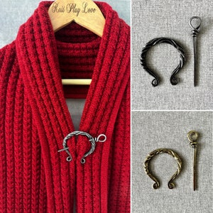 Highlands Medieval Shawl Pin, Metal Bronze or Silver Tone Pin With a ...