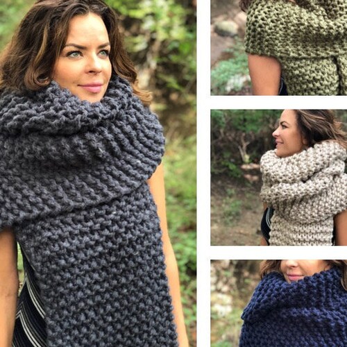 Oversized 7 Feet Long Super Scarf Soft Warm Hand Knitted - Etsy