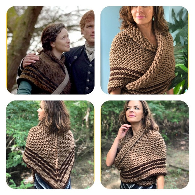 Outlander Inspired Shawl Triangle Wrap Chunky Knit Scarf - Etsy