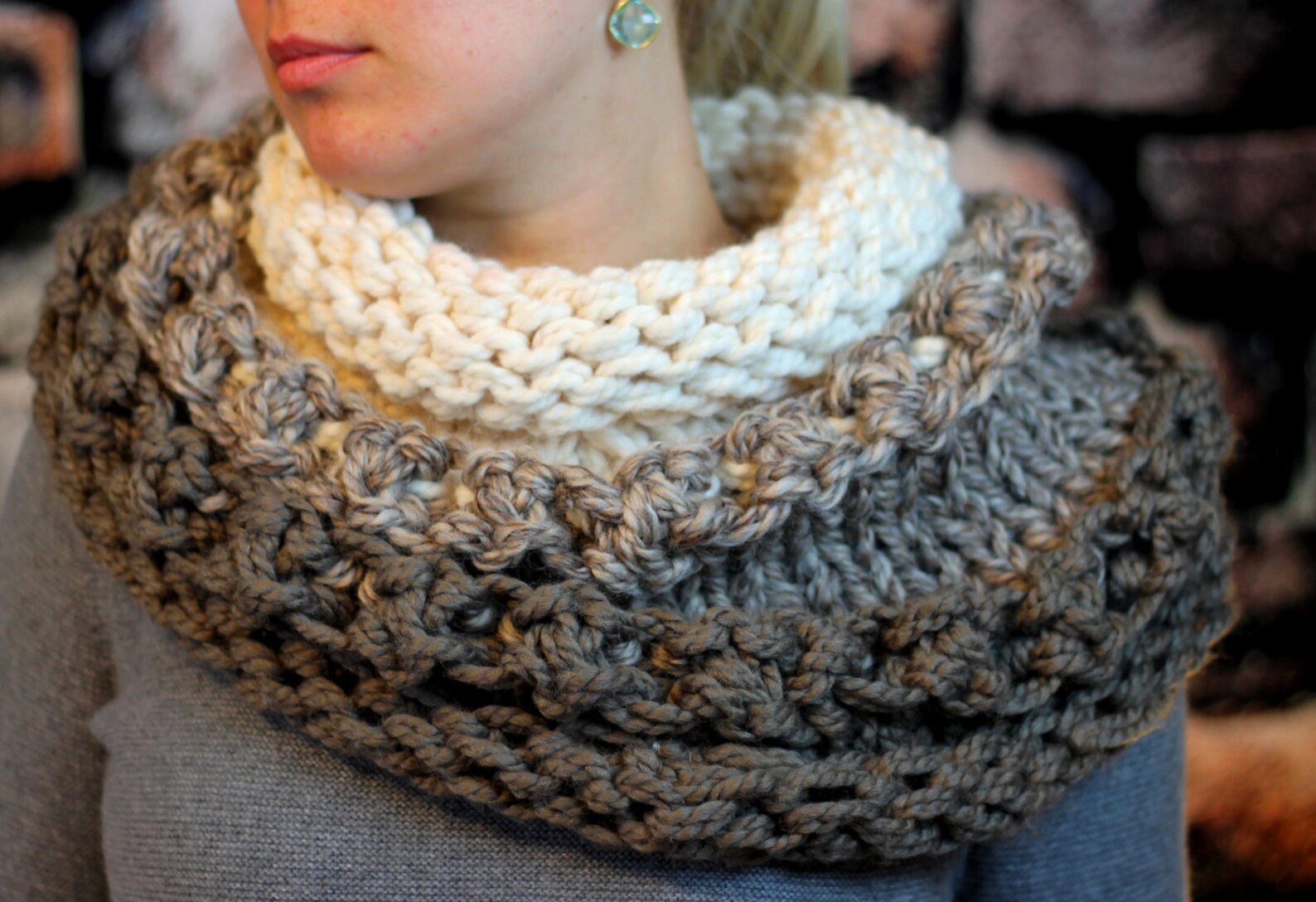 Neck Cowl KNITTING PATTER Beginner / Hand Knit Cowl Chunky | Etsy