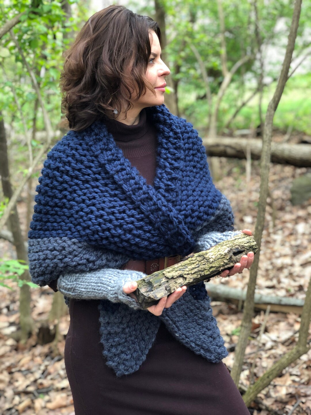 Outlander Shawl, Triangle Sweater Wrap, Rustic Scarf for Women ...
