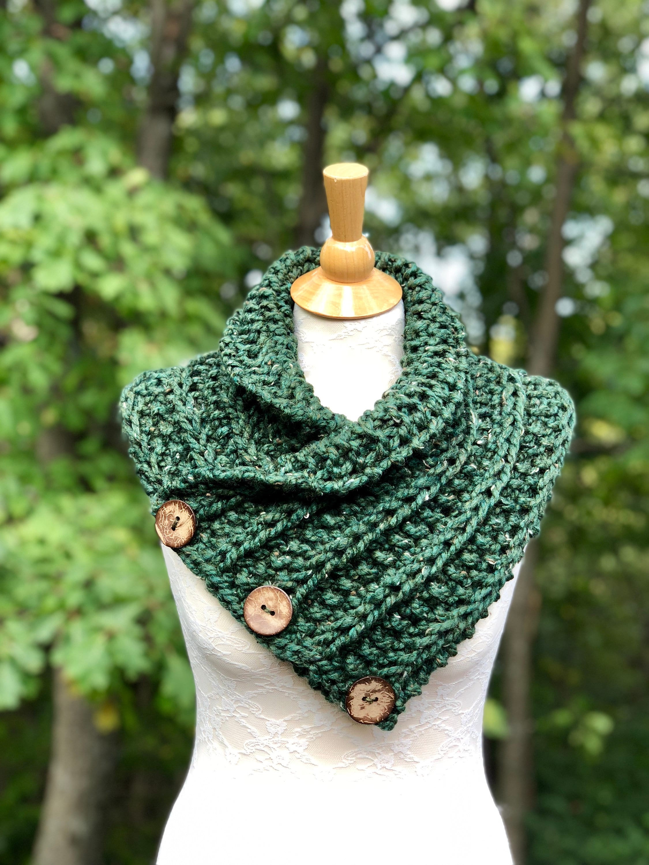 KNITTING PATTERN PDF Only Beginner 3 Button Rustic Scarf - Etsy Canada