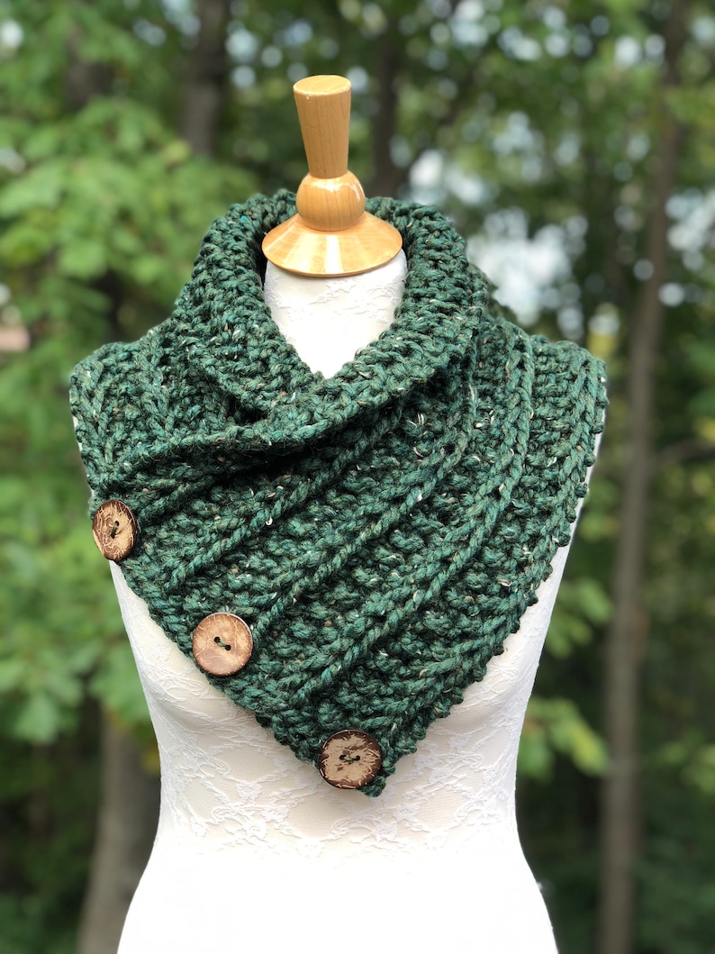 KNITTING PATTERN PDF Only Beginner 3 Button Rustic Scarf - Etsy UK