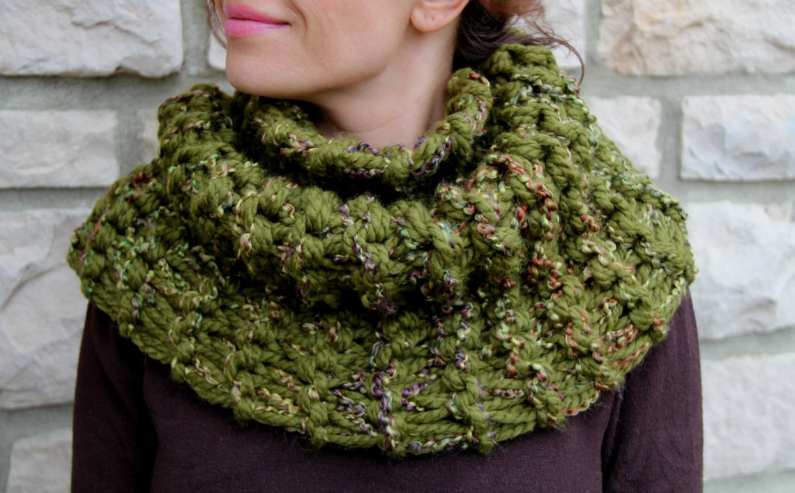 Outlander Cowl, Hand Knit Infinity Scarf for Women, Chunky Neck Warmer ...