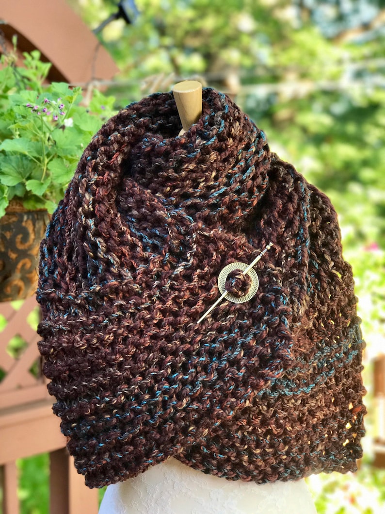Hand Knitted Shawl for Women Shoulder Wrap Chunky Cowl Neck - Etsy