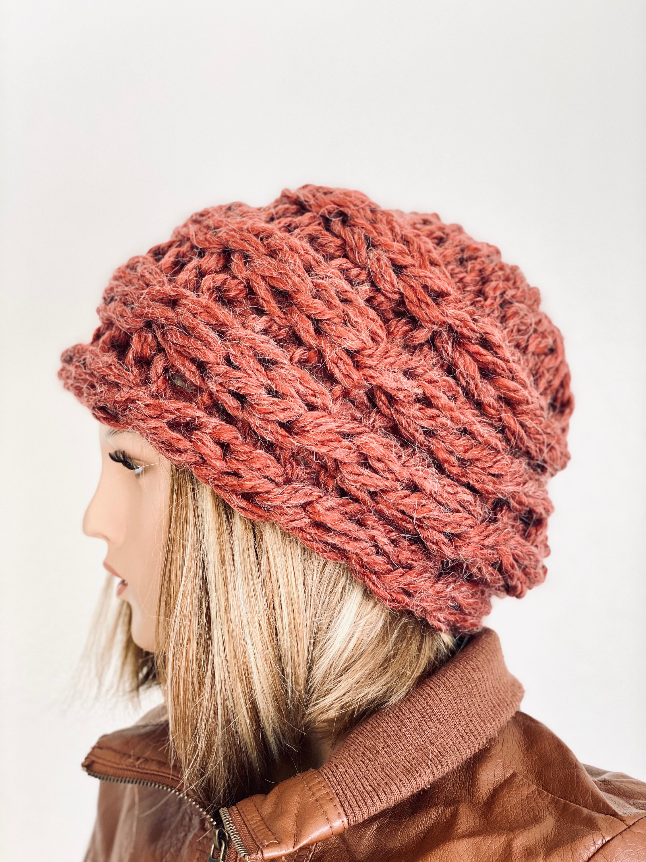 Slouchy Hat, Hand Knit Slouch, Baggy, Bohemian Women's Hat, Chunky ...