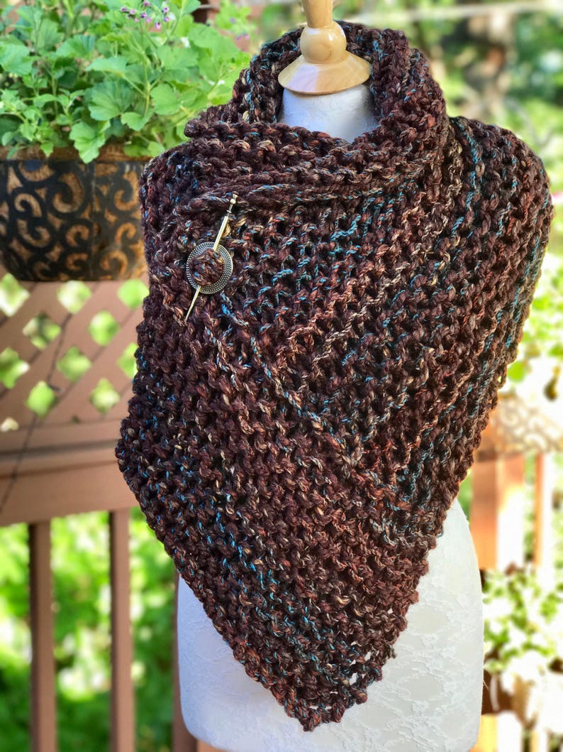 Hand Knitted Shawl for Women Shoulder Wrap Chunky Cowl Neck - Etsy