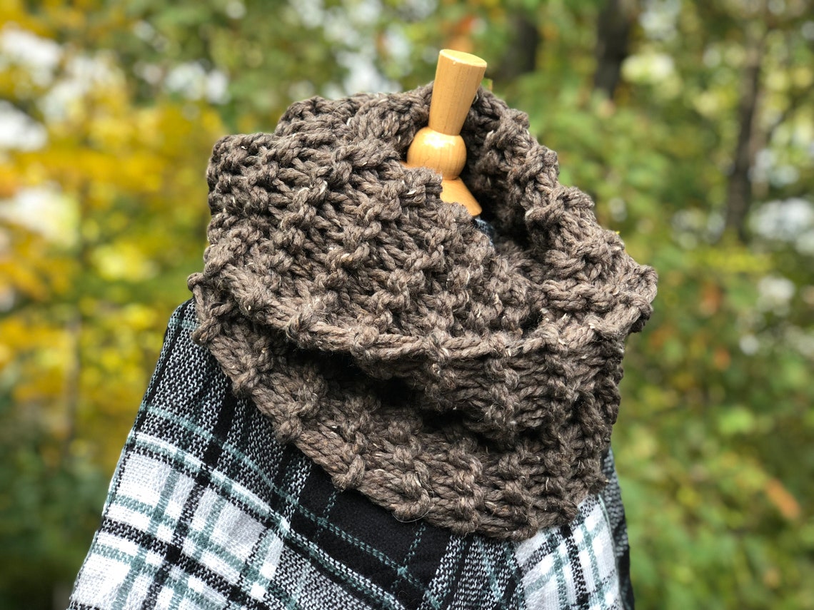 Outlander Cowl, Infinity Scarf, Neck Warmer, Chunky Knit in Barley ...