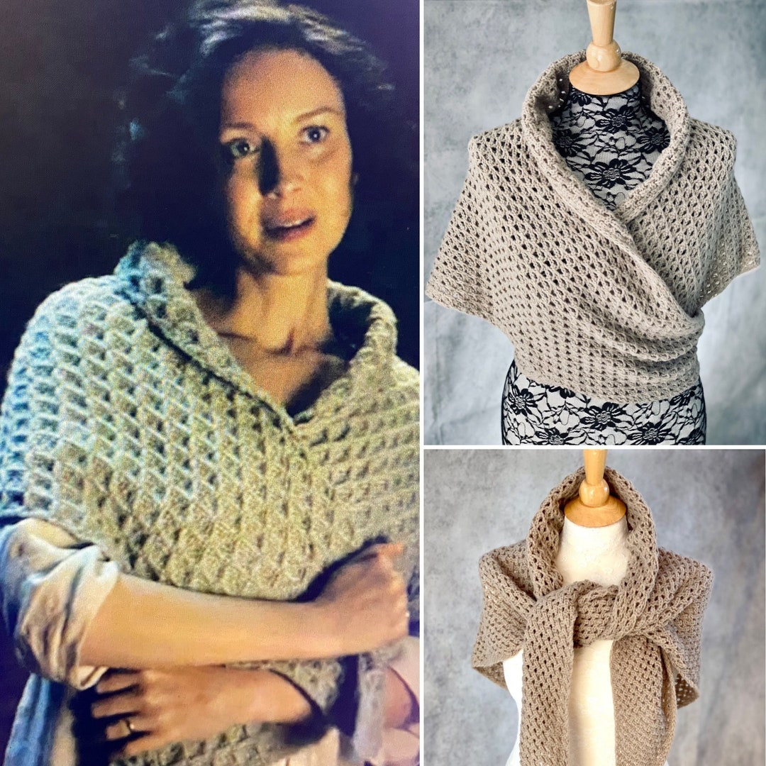 Outlander Claire’s Knit Shawl, Sassenach Shoulder Wrap, Crochet Scarf ...