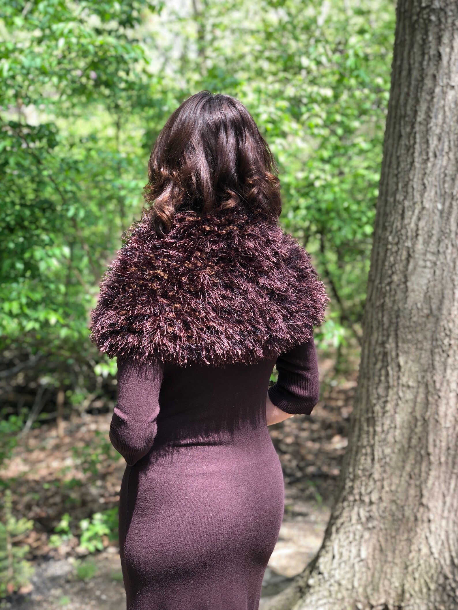 Outlander Faux Fur Cowl, Shoulder Warmer, Hand Knitted Claire's ...